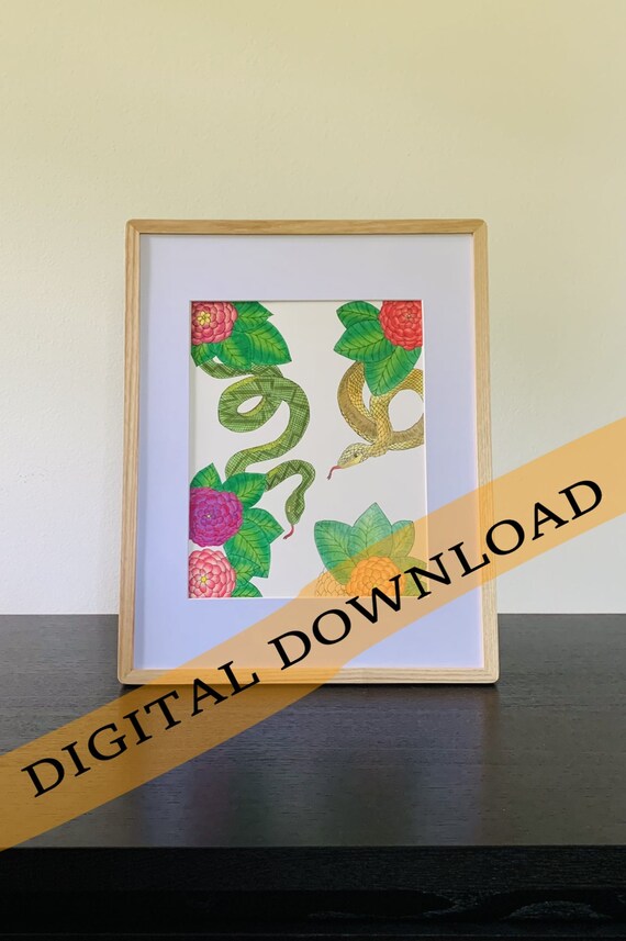 DIGITAL DOWNLOAD Jungle Snakes Kids Room Wall Print Art - Etsy