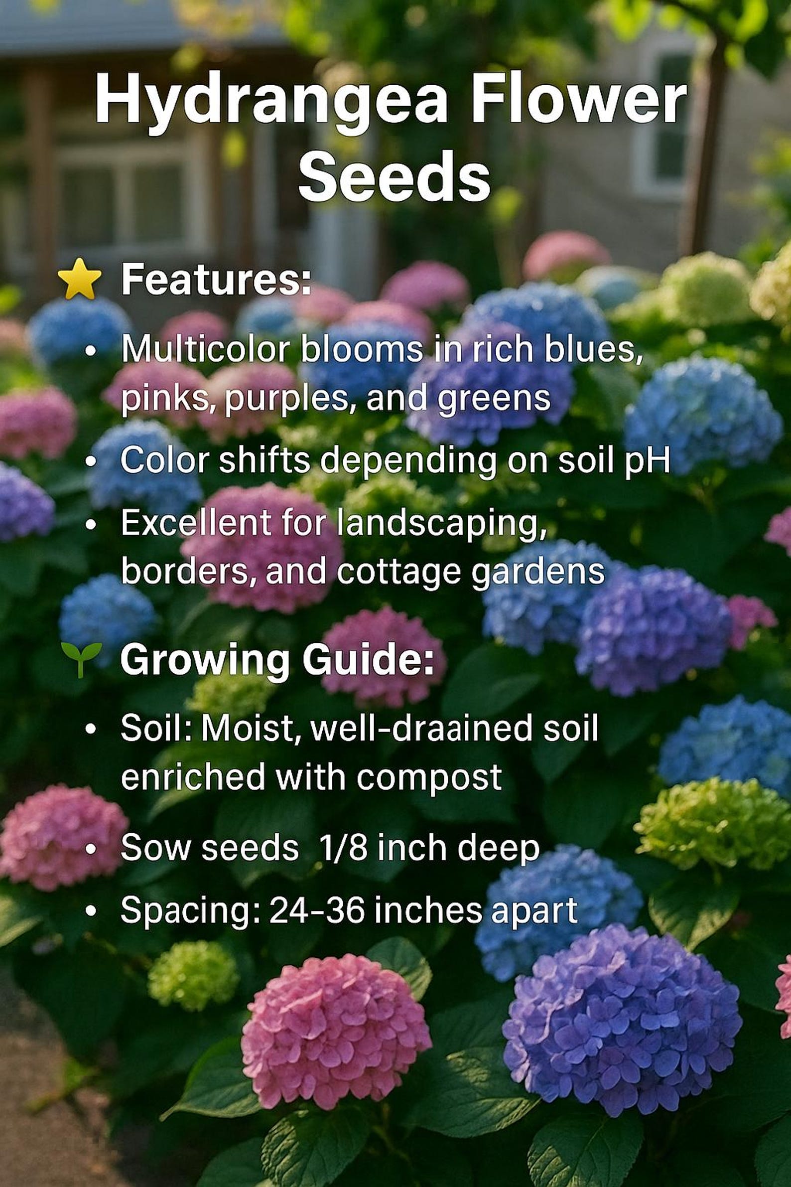 100 Mixed Color Hydrangea Seeds – Heirloom Non-gmo for Stunning Blue ...