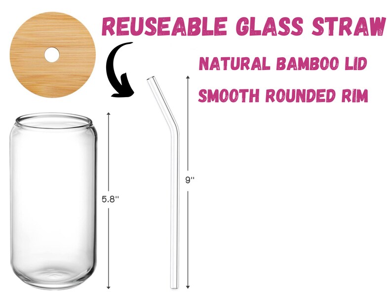 Glass Coffee Cup With Lid and Straw for Coffee Lovers, Strawberry ...