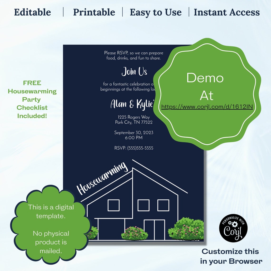 Housewarming Party Invitation Card, Housewarming Checklist, House ...