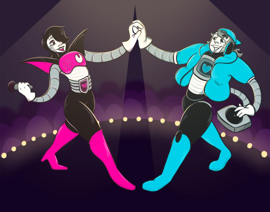 Mettaton and Napstabot Undertale Print - Etsy