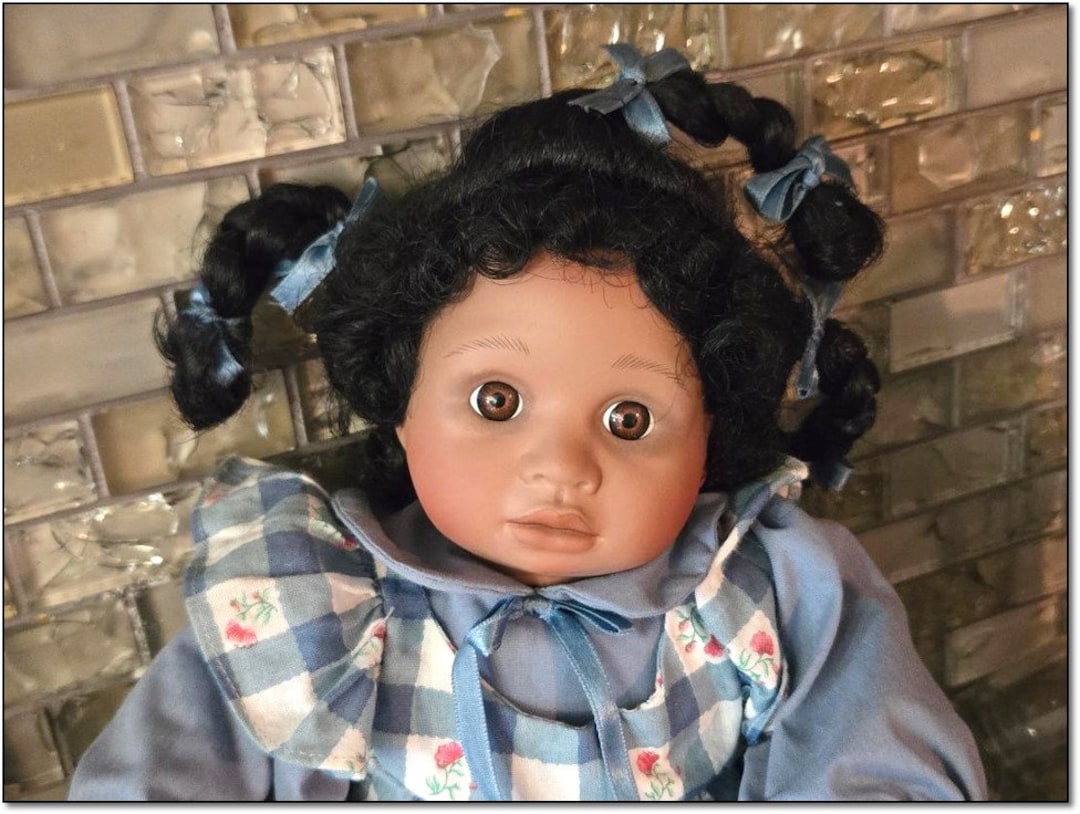 Vintage 1995, “amber” by Bella Bambina. 10” (sitting) Porcelain Doll From Ashton-drake Galleries ...