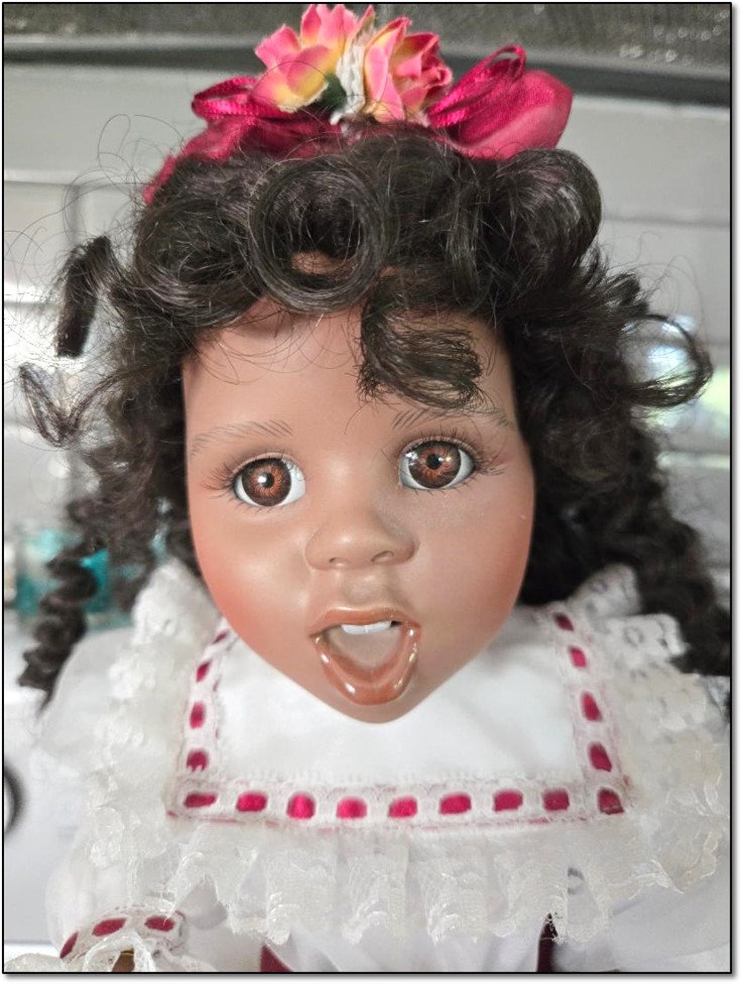 Vintage 1992 Porcelain Angelique 18” Doll From the Hearts in Song Collection, Signed by Jan ...