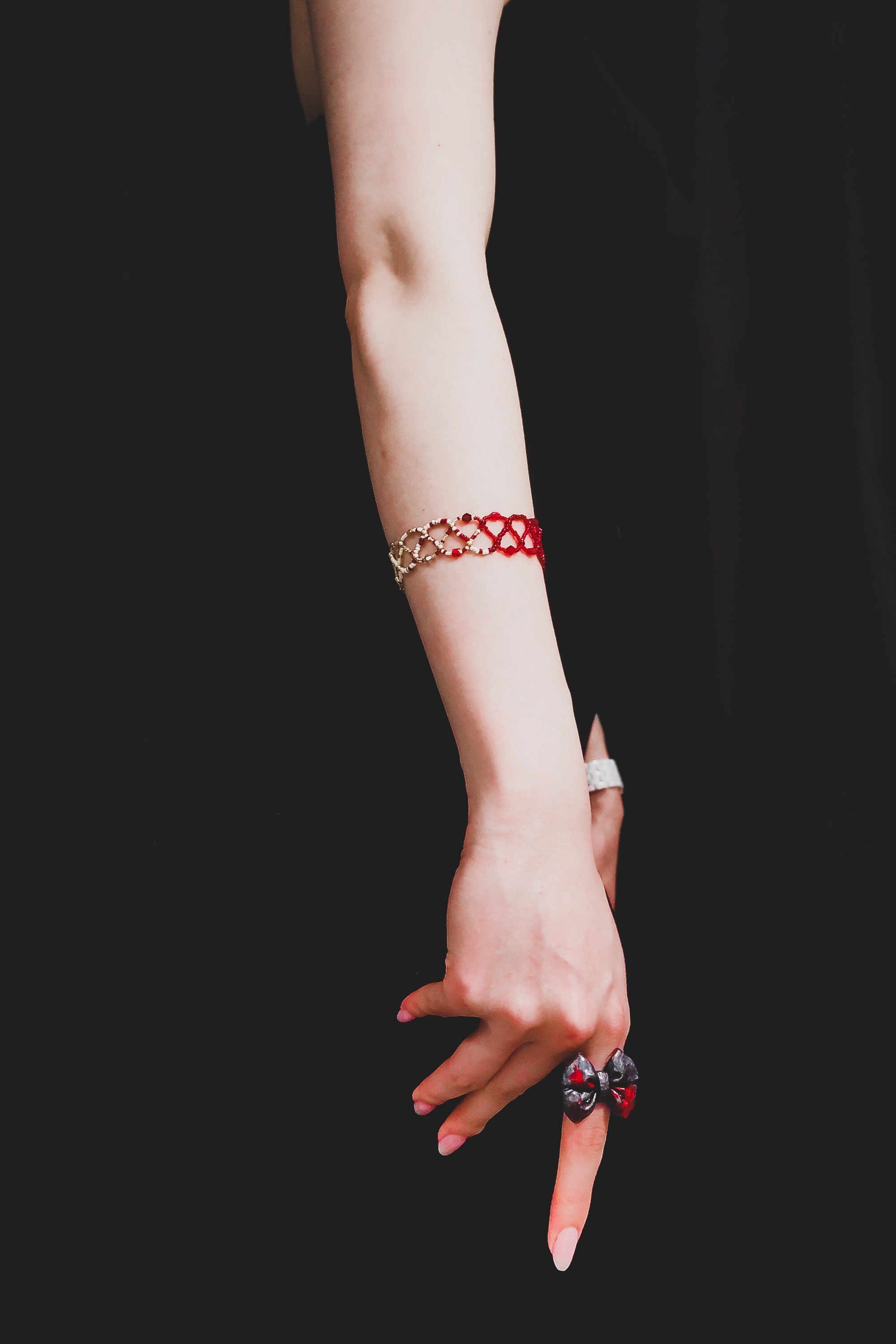 Bloody Ring Blood Splatter Ribbon Adjustable Handmade Resin Blood ...