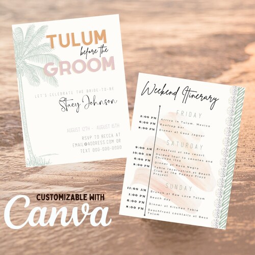 Tulum Bachelorette Party Invitation Tulum Bach Invite - Etsy