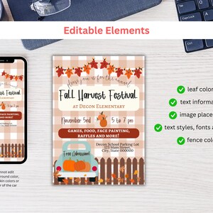 School Fall Festival Invitation, Fundraiser Poster, Fall Festival Flyer ...