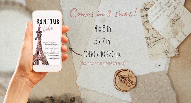 French Baby Shower Invitation Template | Paris Baby Shower | Bonjour ...