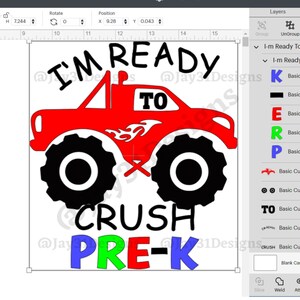 I'M Ready to Crush Pre-k Monster Truck SVG, Ready to Crush Pre-k, Ready ...