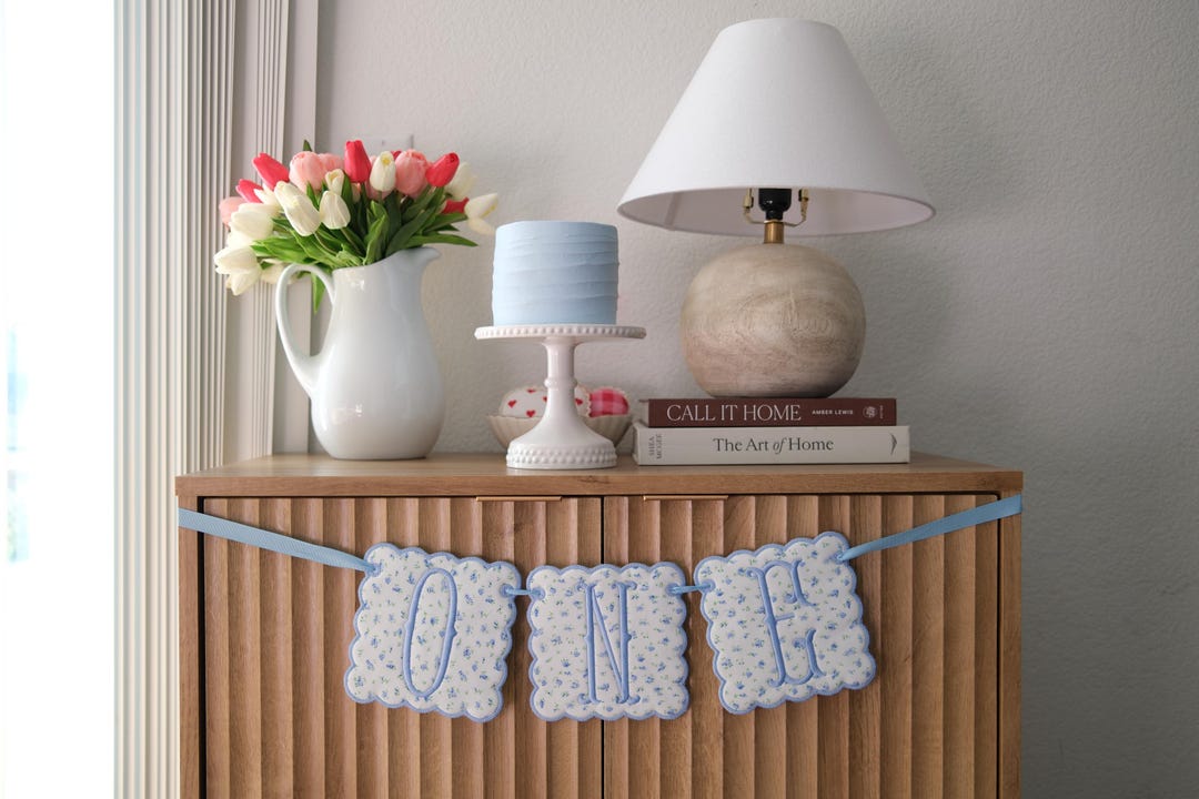 ONE Baby Blue Floral | First Birthday Decor, Smash Cake, Personalized ...