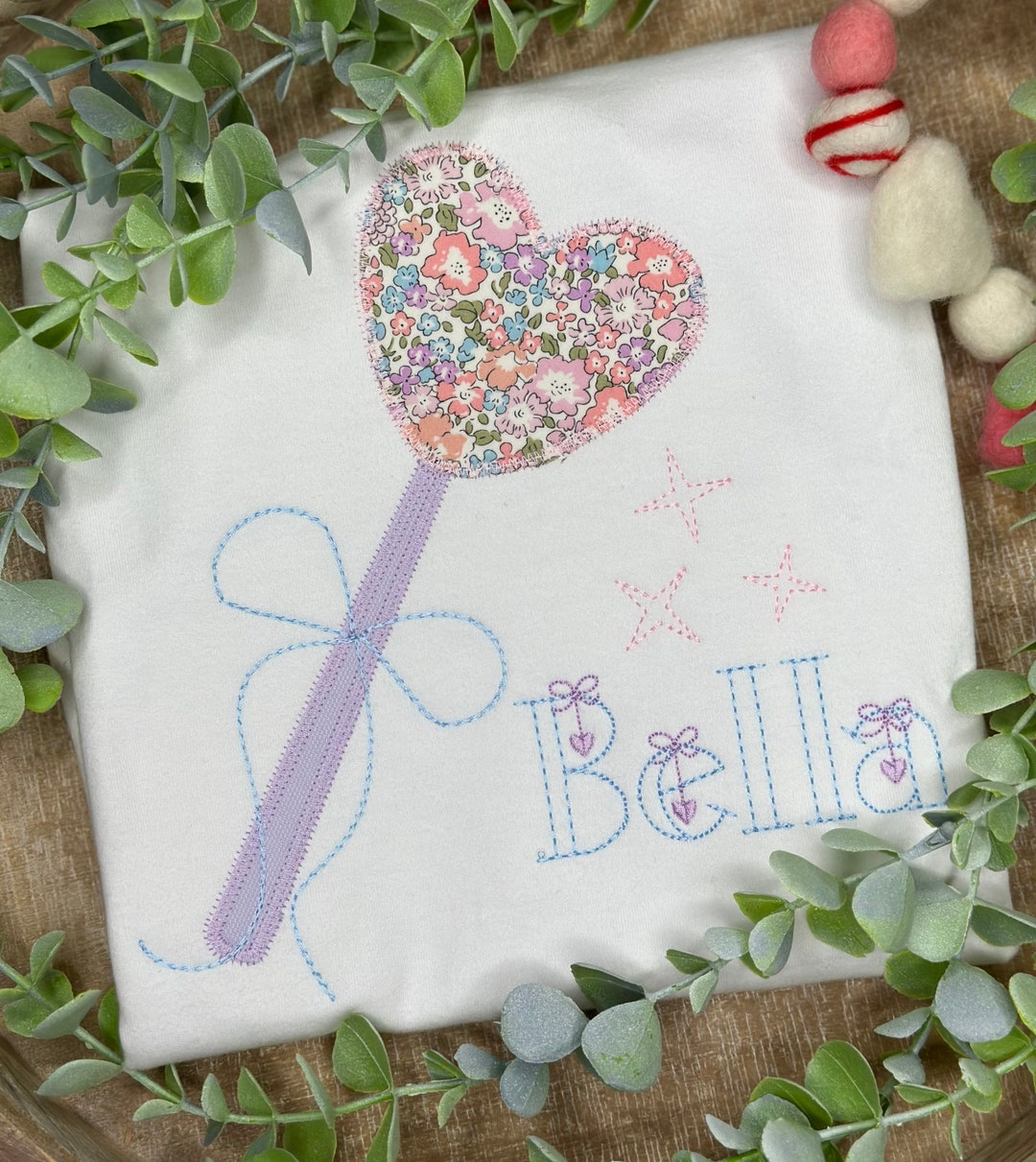 Magic Appliqué Wand Girls Embroidery Shirt Floral - Etsy