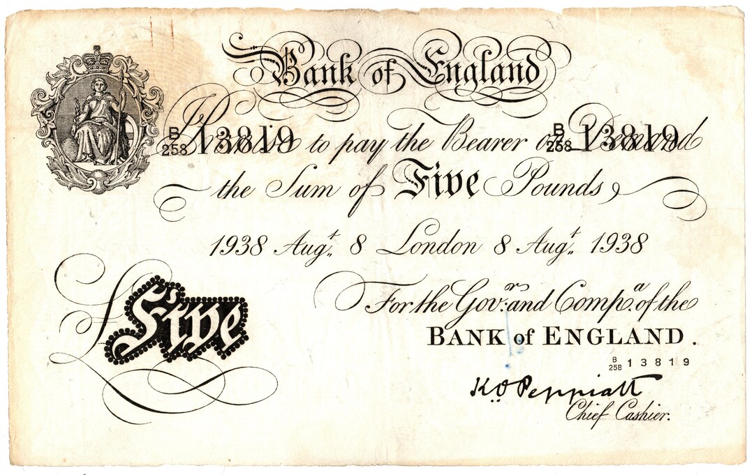 Peppiatt 5 Pound Note White Operation Bernard B258 13819 - Etsy