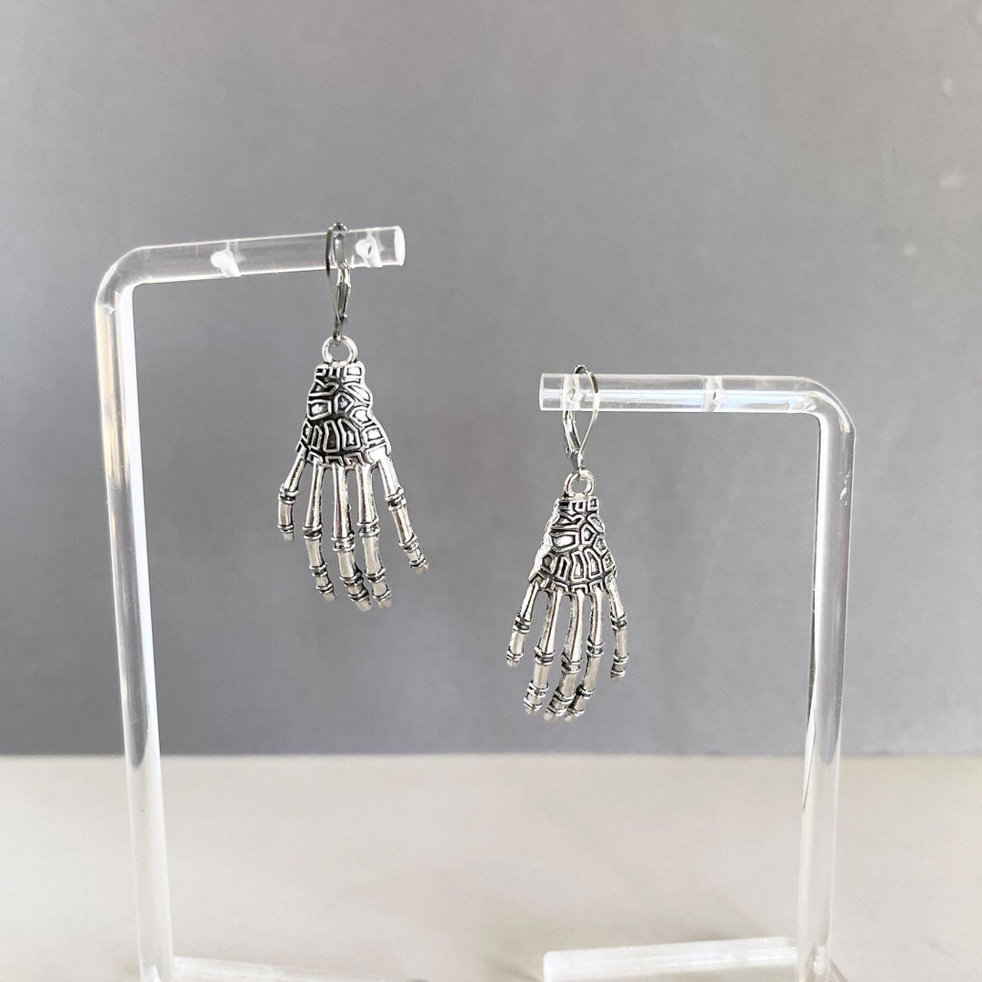 Skeleton Hand Earrings, Gothic Earrings, Halloween Jewelry Gift - Etsy