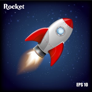 Rocket Ship Nursery Decor | Digital EPS File | Fun Kids' Wall Prints ...