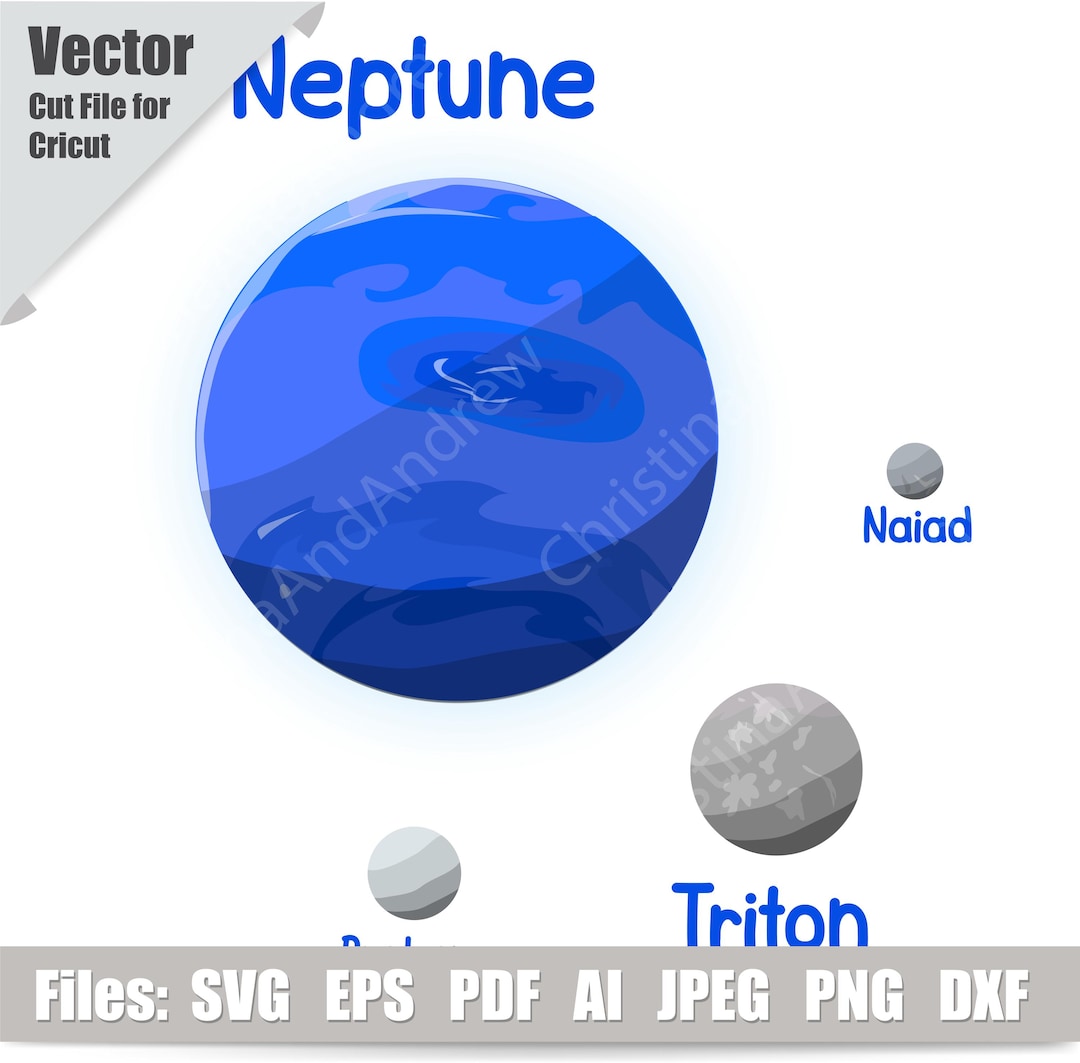 Neptune Svg, Outer Space Png, Neptune Planet SVG for Nursery Wall Art ...