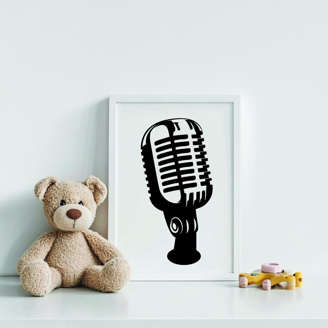 Vintage Microphone SVG, Music Mic Silhouette Cut File (digital Files ...