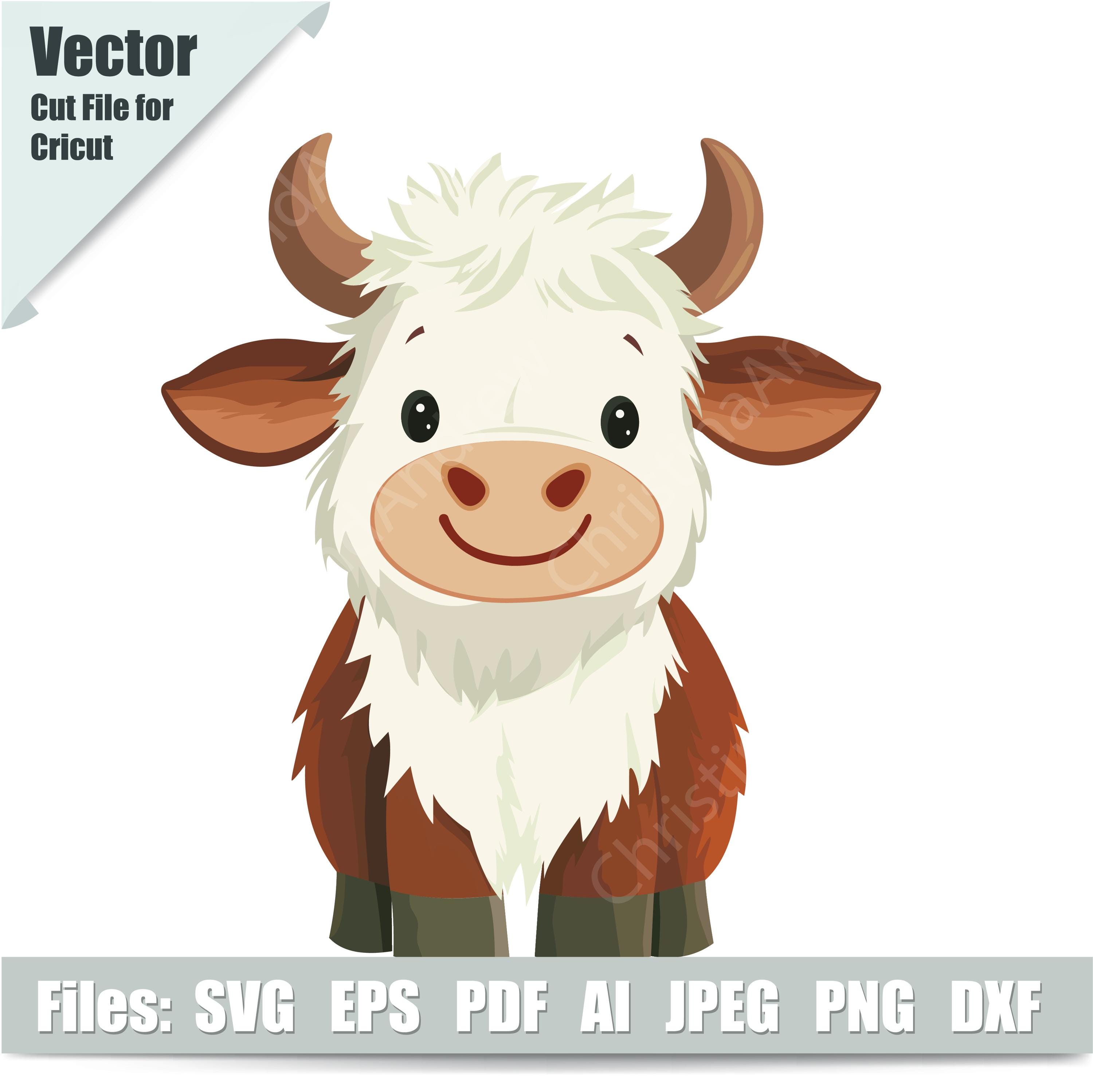 Cute Baby Ox Clipart | Musk Ox SVG PNG Dxf AI Pdf Jpeg Eps | Nursery ...