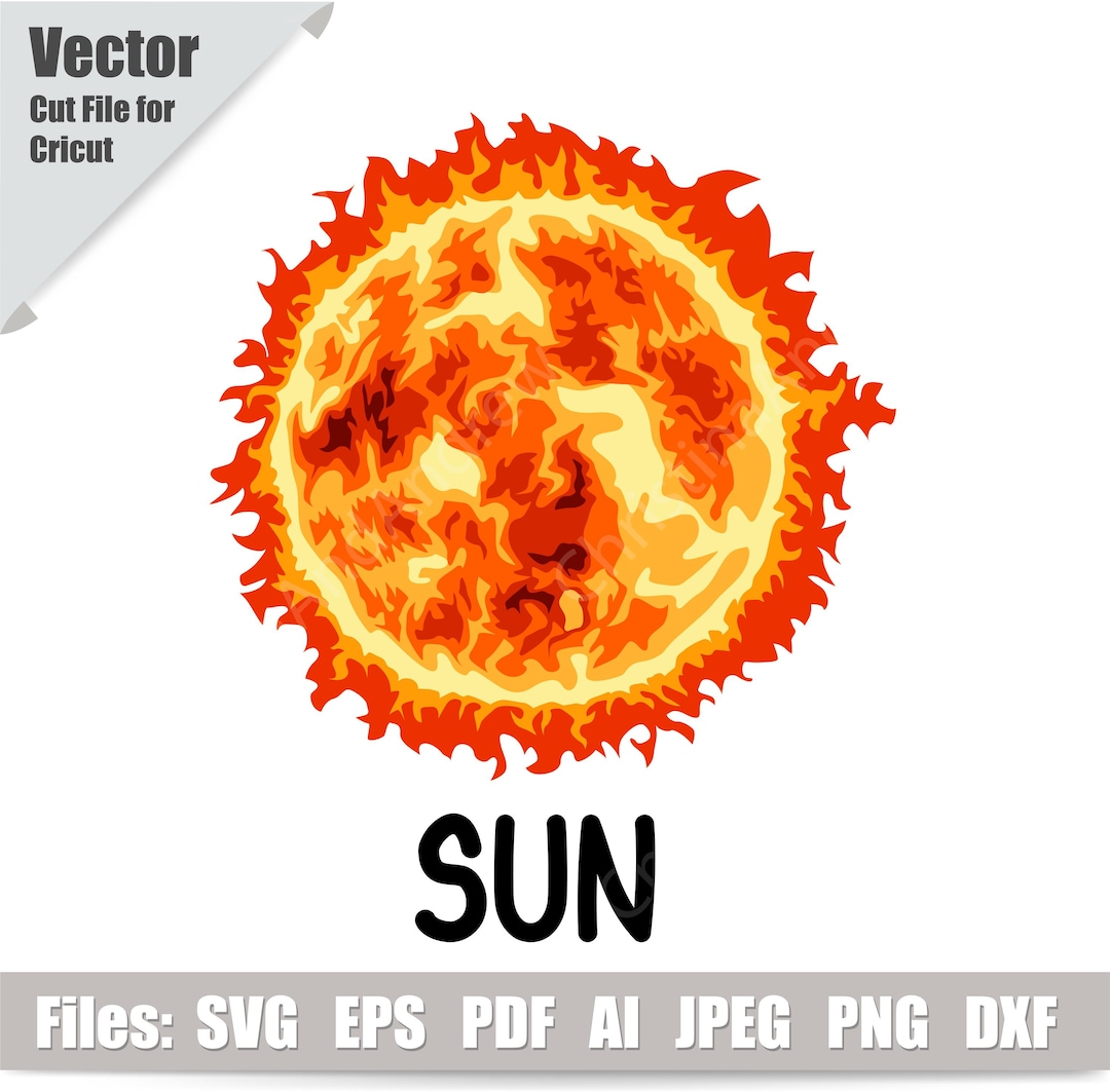The Sun Svg, Sun SVG File, Outer Space Png, Art for Nursery, Sun Wall ...