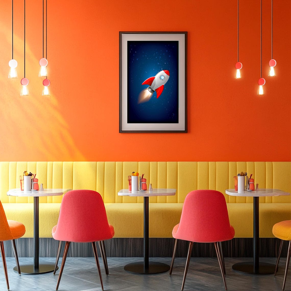 Rocket Ship Nursery Decor | Digital EPS File | Fun Kids' Wall Prints ...