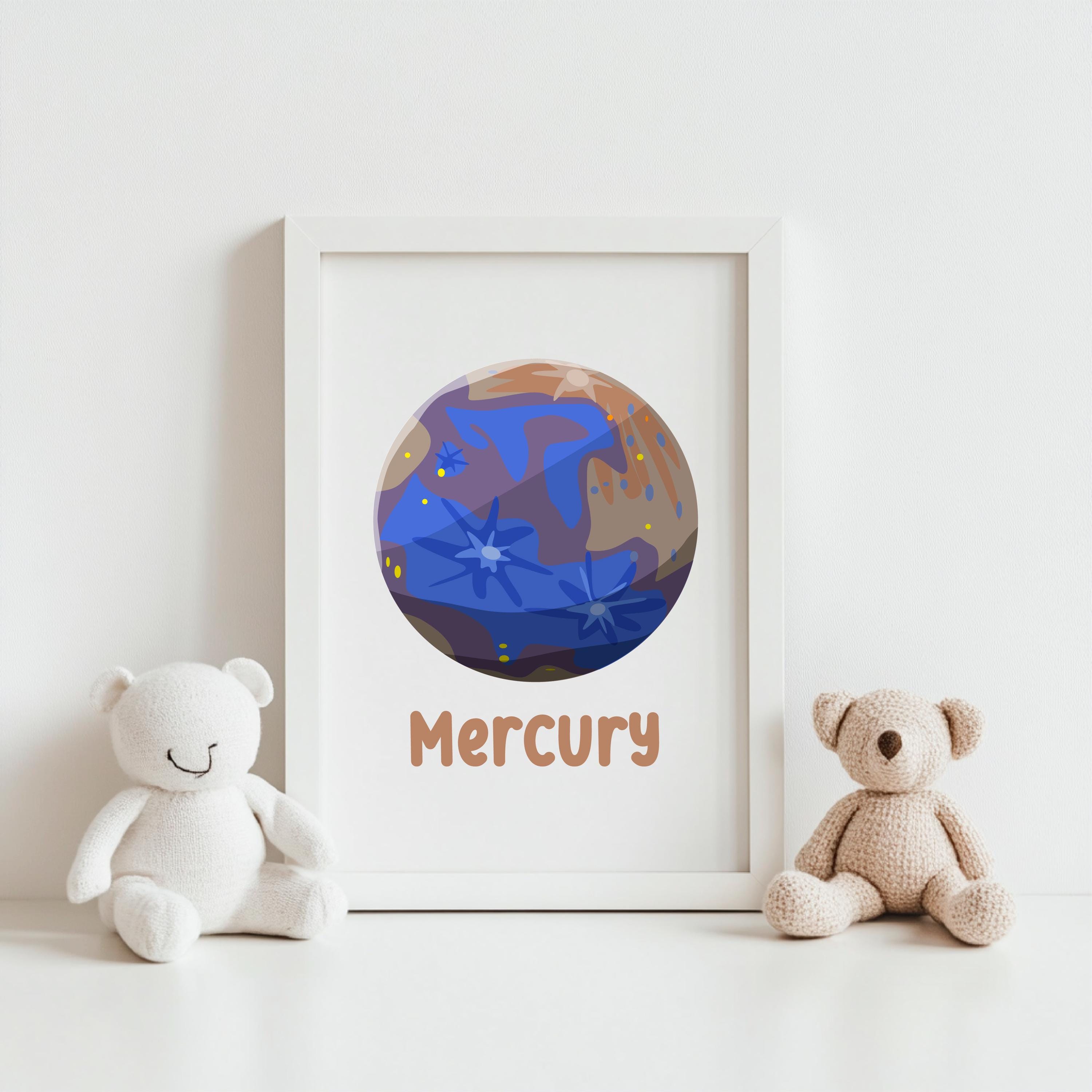 Planet Mercury SVG, Mercury DXF, Educational Nursery Art Digital File ...
