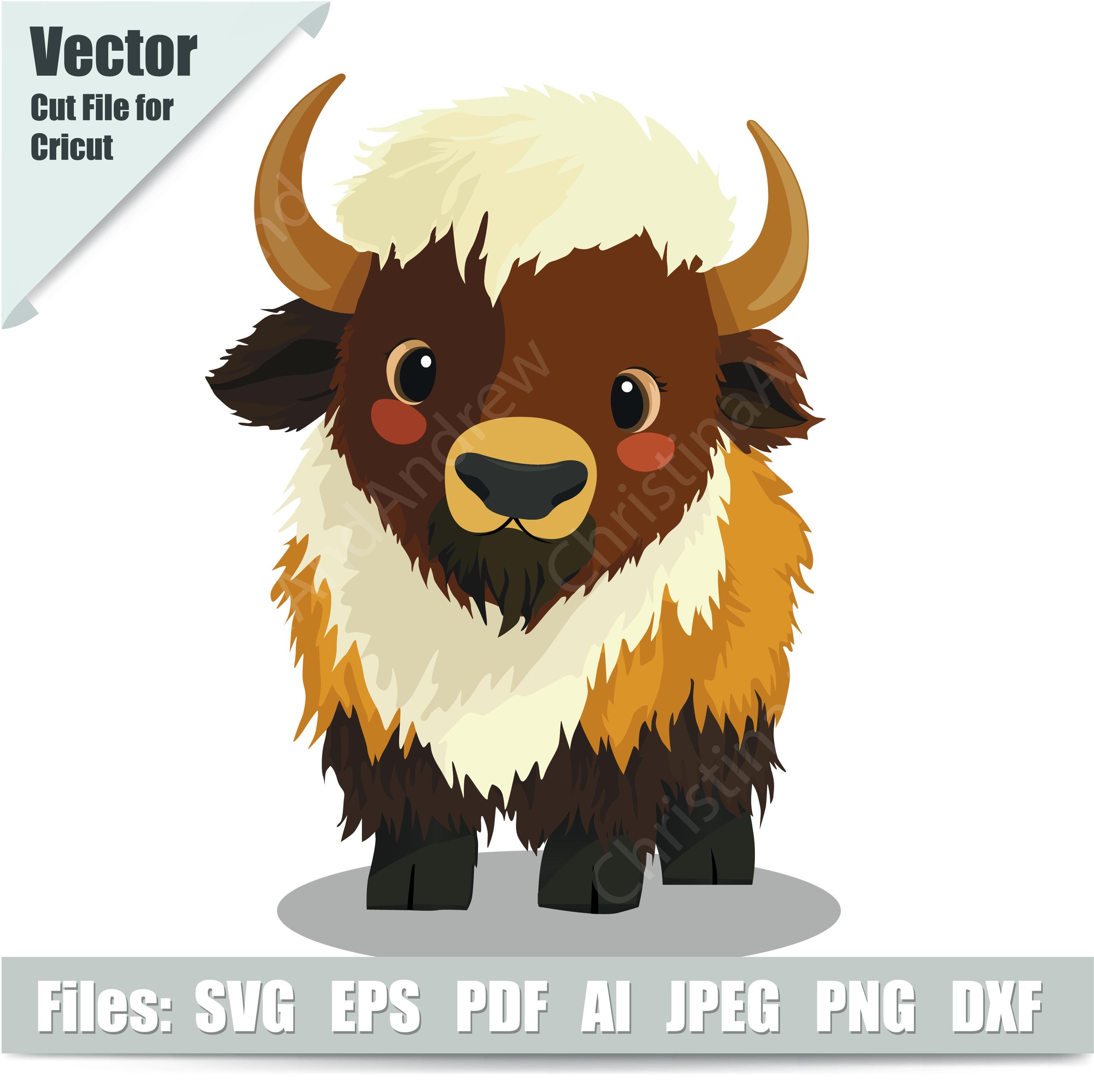 Cute Baby Buffalo Clipart | SVG PNG Pdf Eps | Adorable Bison ...