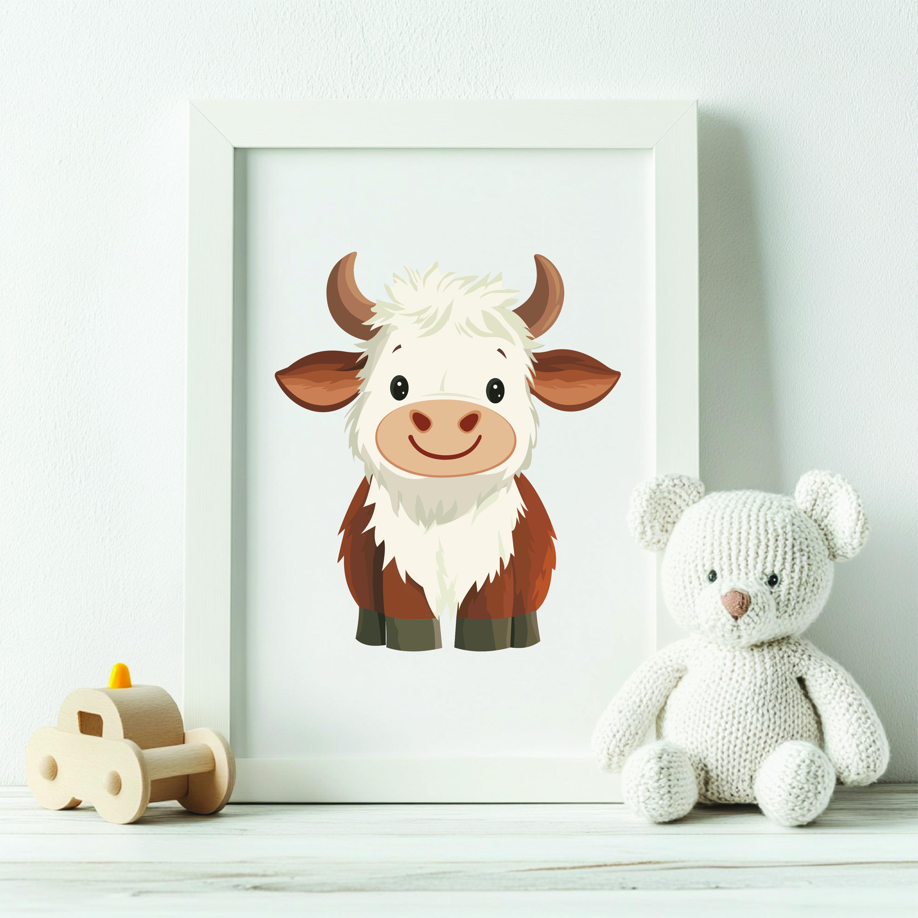 Cute Baby Ox Clipart | Musk Ox SVG PNG Dxf AI Pdf Jpeg Eps | Nursery ...