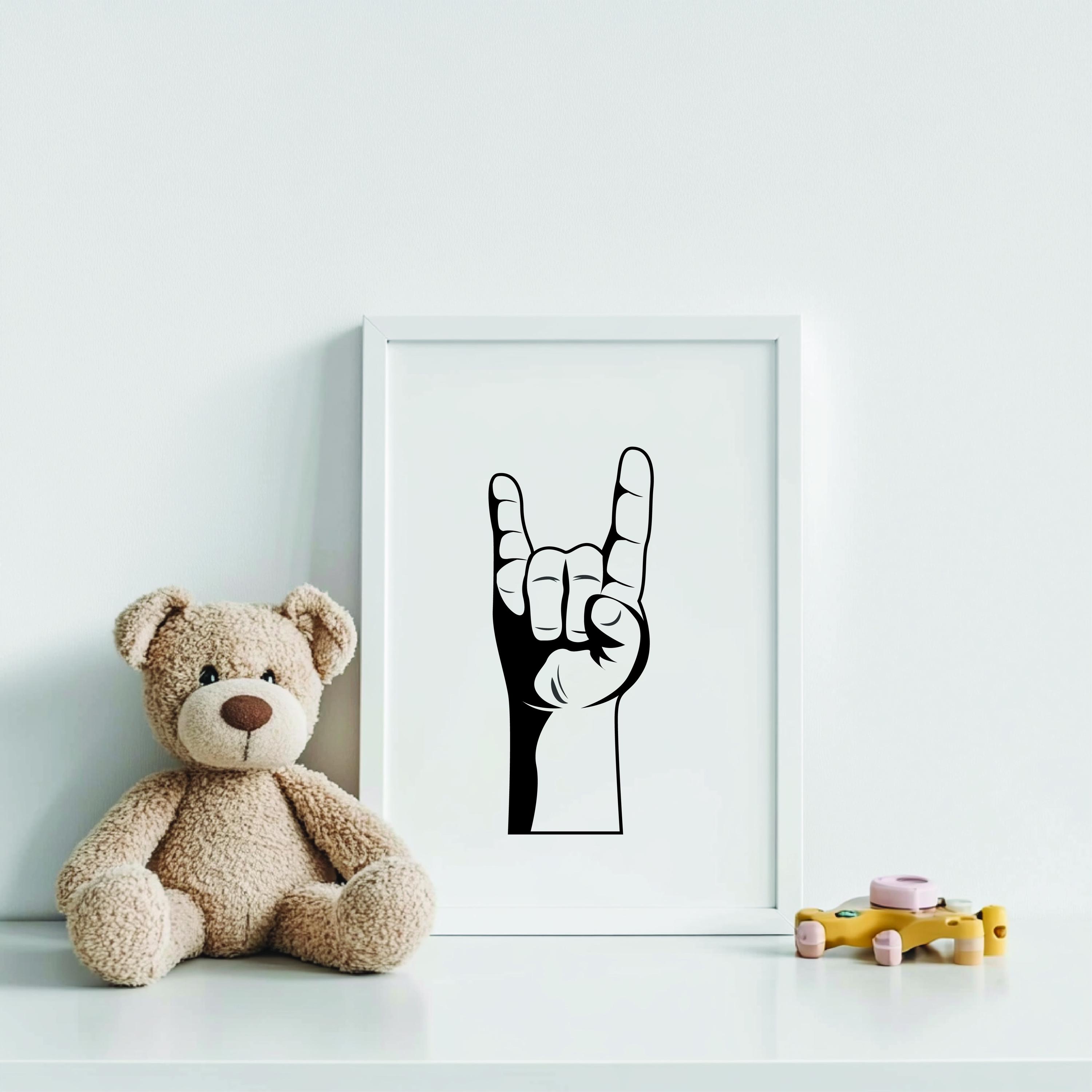 Rock Sign Svg, Rock and Roll Vector Cut File for Cricut, Rock Hand SVG ...