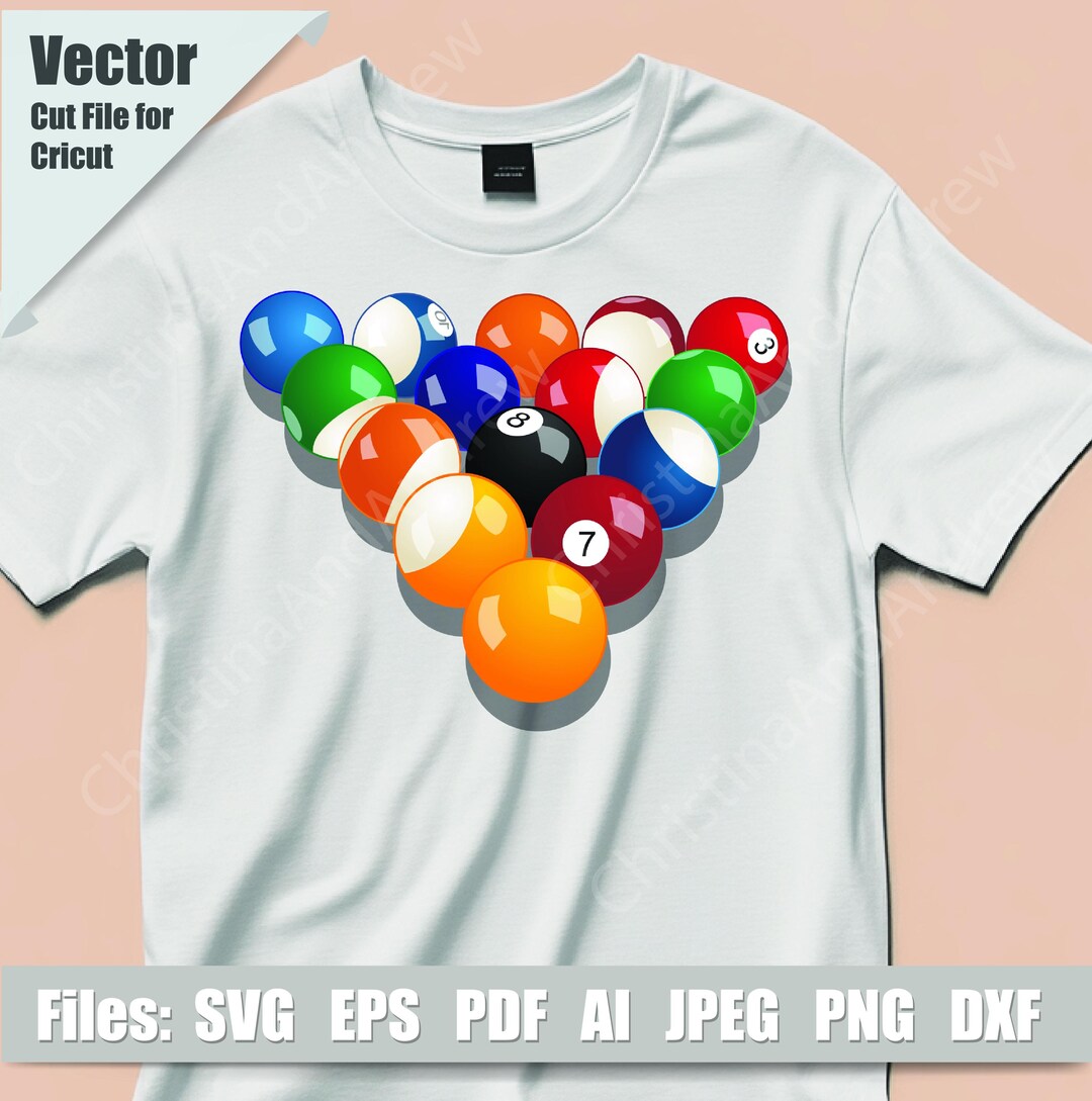 Billiard Ball Clipart Bundle | SVG PNG Dxf Pdf Eps | Pool and Snooker ...