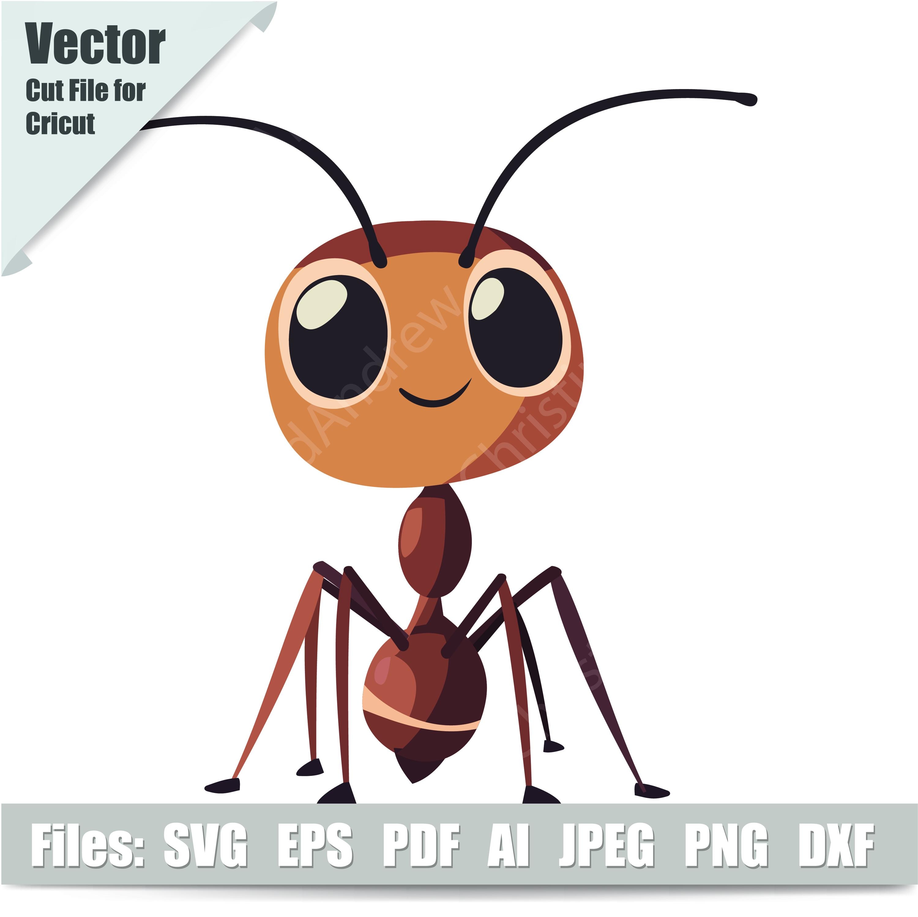Cute Cartoon Ant SVG Clipart | Instant Download Vector Art for DIY ...