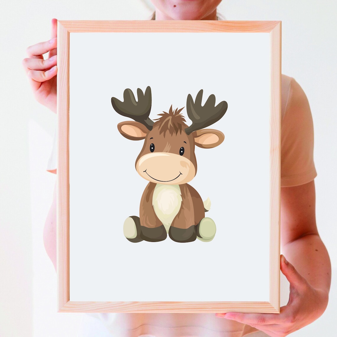 Baby Moose Clipart, Woodland Creature SVG, Perfect for Baby Decor ...