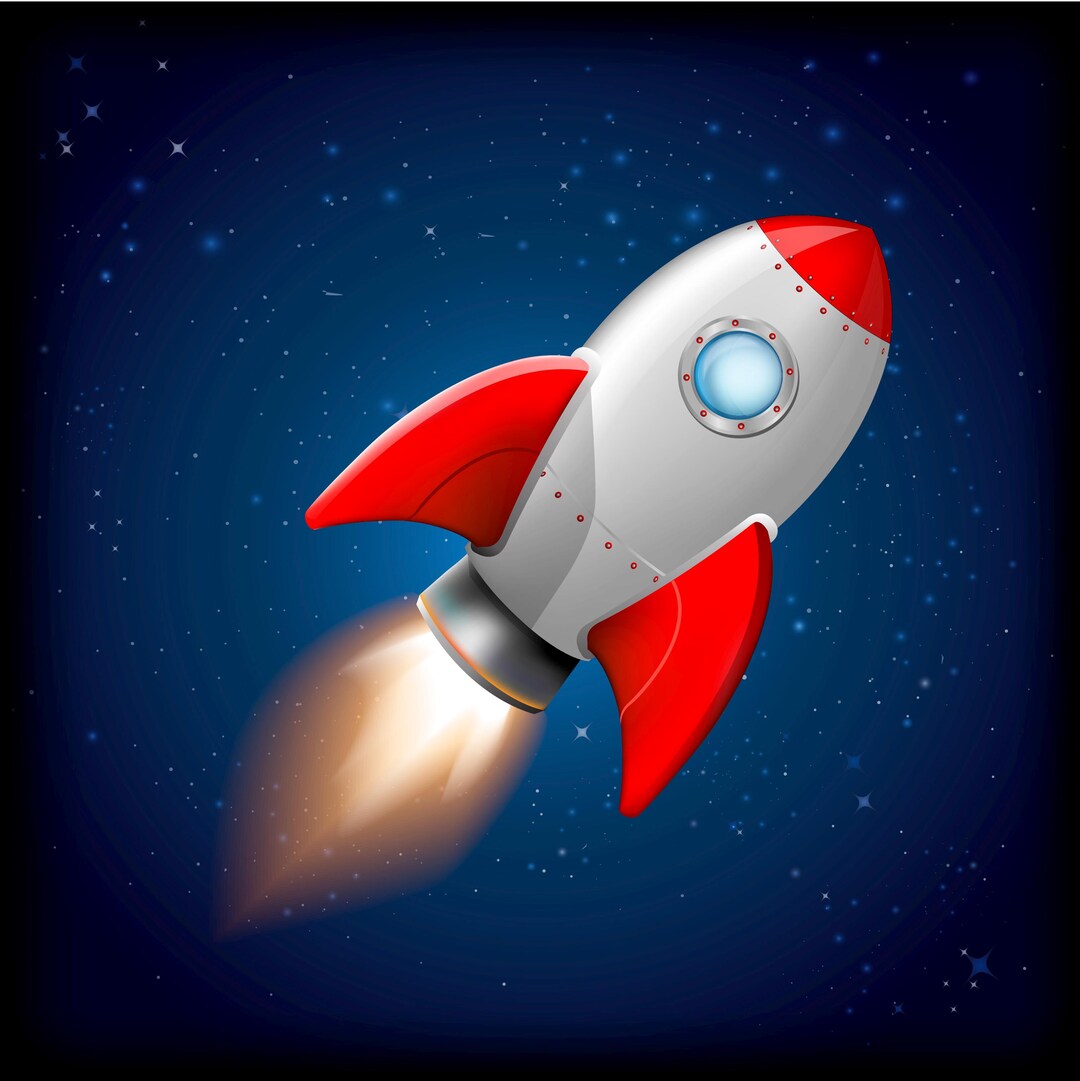 Rocket Ship Nursery Decor | Digital EPS File | Fun Kids' Wall Prints ...