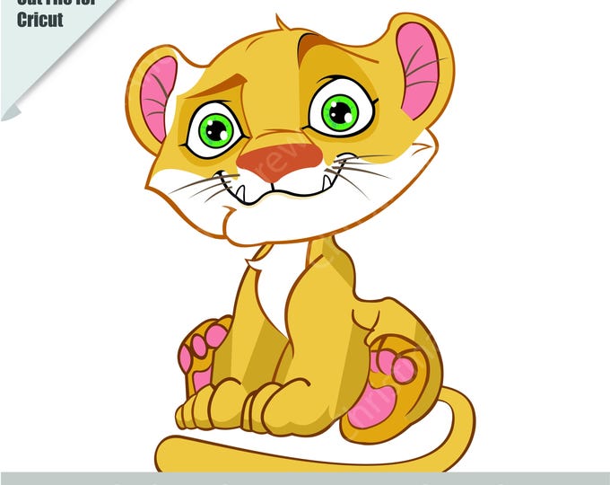 Cute Baby Lion SVG. Cut Files, Silhouette Files. Baby Lion PNG. DXF ...