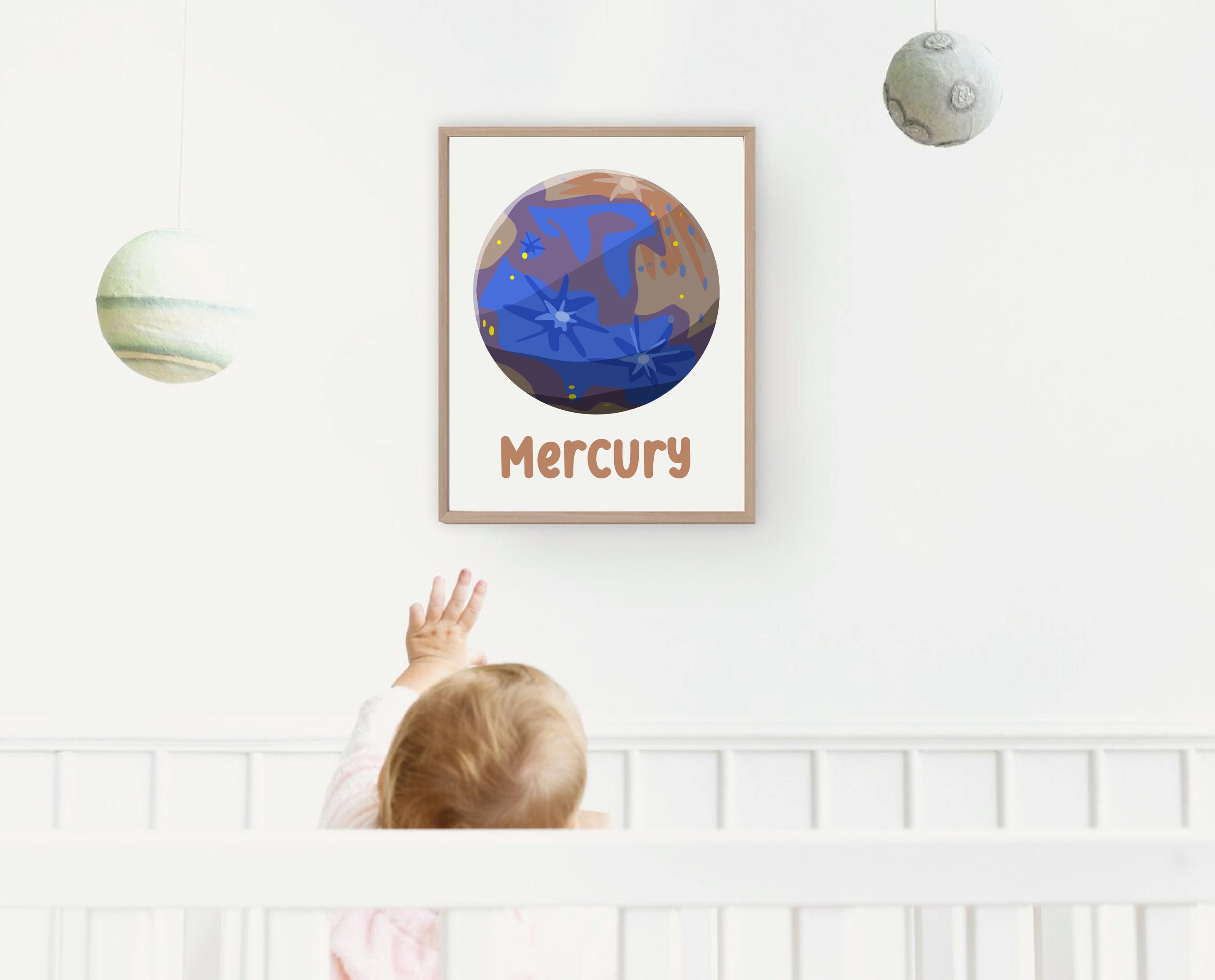 Planet Mercury SVG, Mercury DXF, Educational Nursery Art Digital File ...