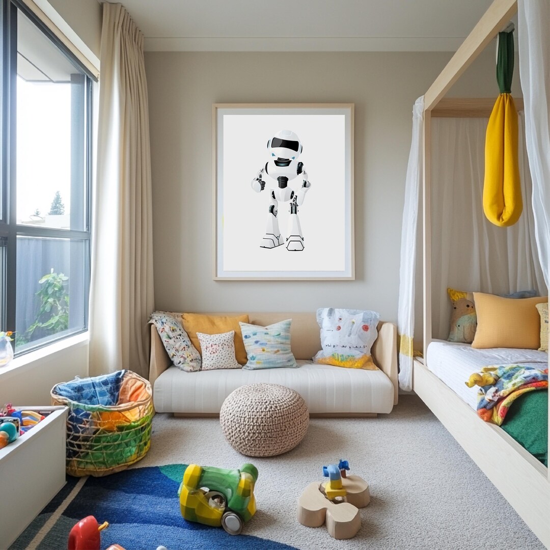 Printable Robot | Robot Wall Art for Kids | Digital Robot Decor Print ...