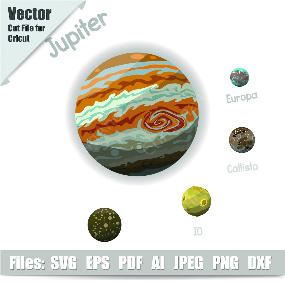 Jupiter SVG, Planet Jupiter Svg, Jupiter Svg and Moons, Jupiter Clipart ...