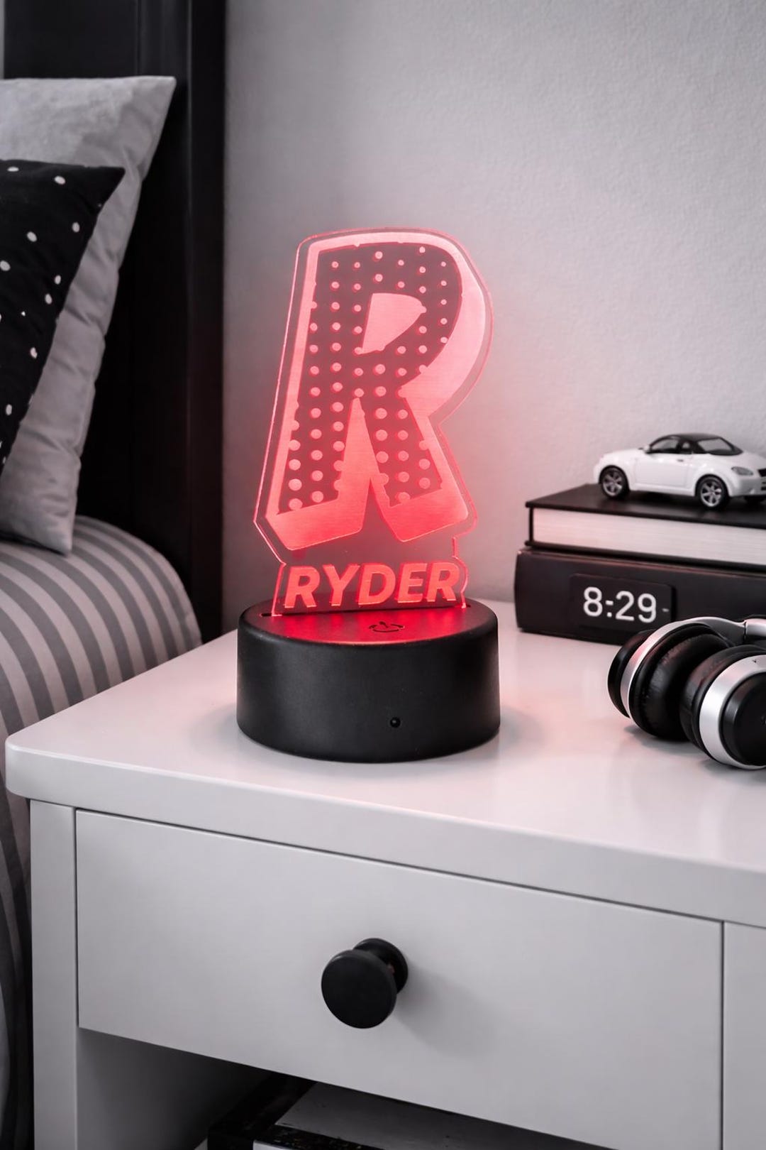 Comic Book Letter LED Night Light, Personalized, Custom 16 Colors ...
