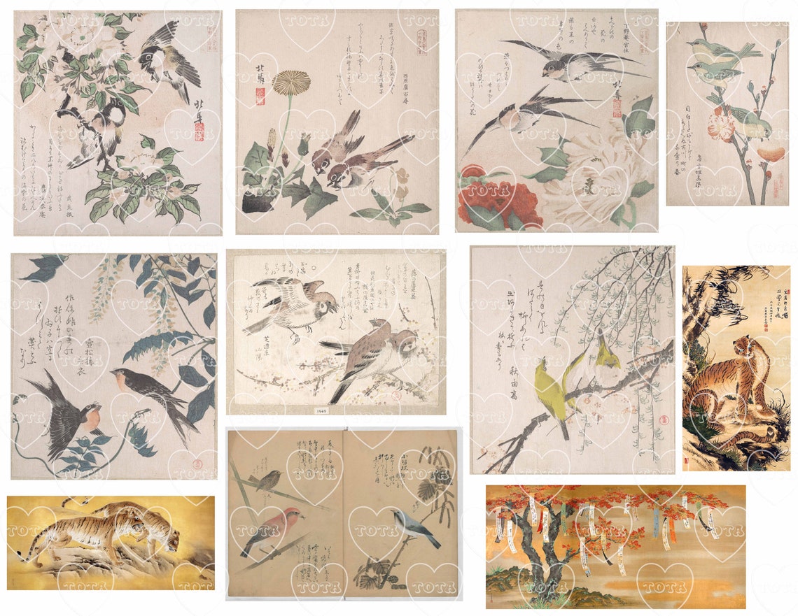 Japanese Post Cards Beautiful Art asian Journal Pack - Etsy