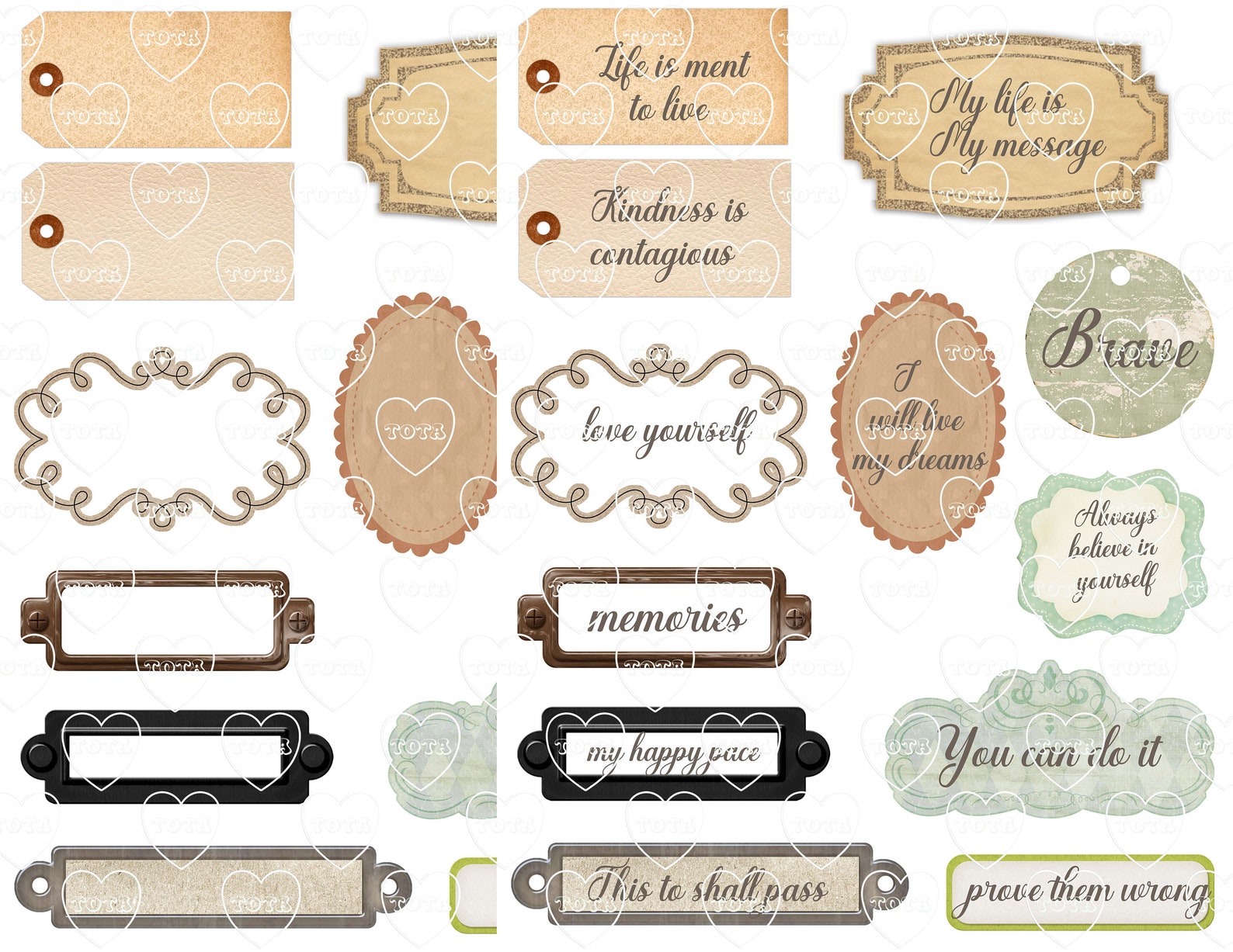 Printable Junk Journal Words Positive Quotes Affirmations - Etsy