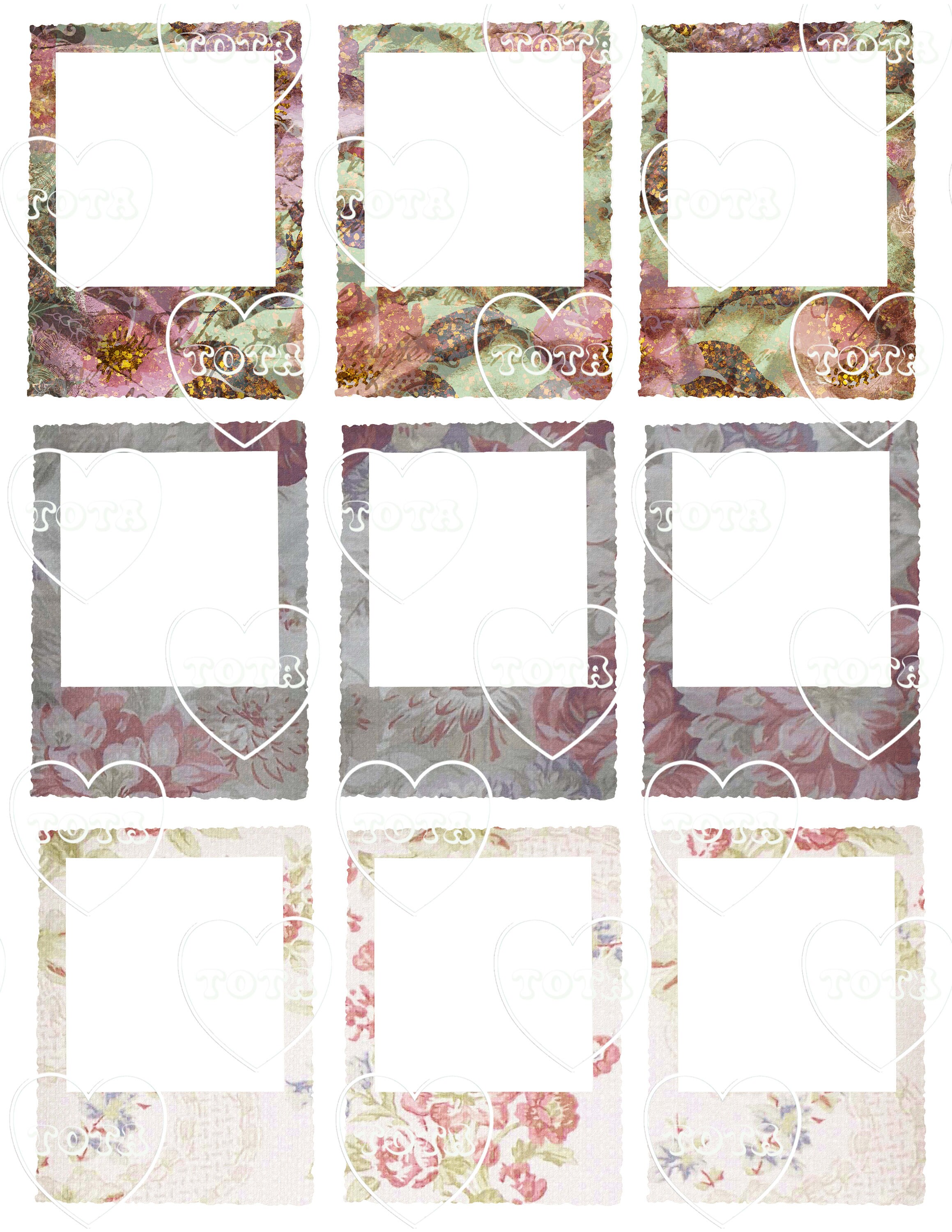 VINTAGE PHOTO SLIDERS / Printable Photo Frames / Digital - Etsy