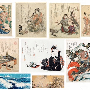 Japanese Post Cards Beautiful Art asian Journal Pack - Etsy