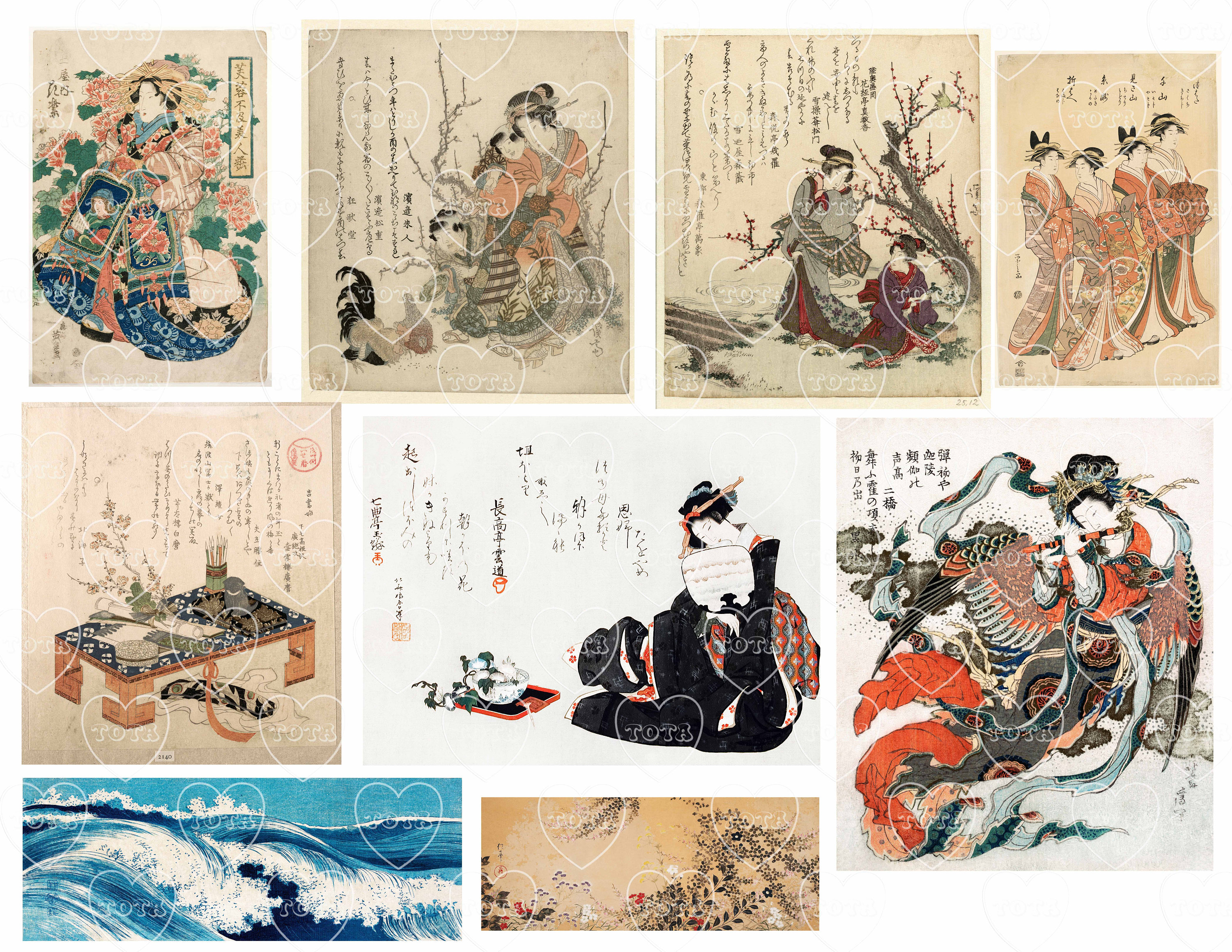 Japanese Post Cards Beautiful Art asian Journal Pack - Etsy