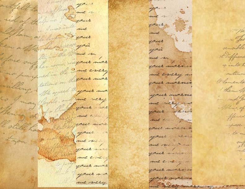 Coffee & Script, Papers, Junk Journal, Neutral, Brown, Dyed, Tea ...