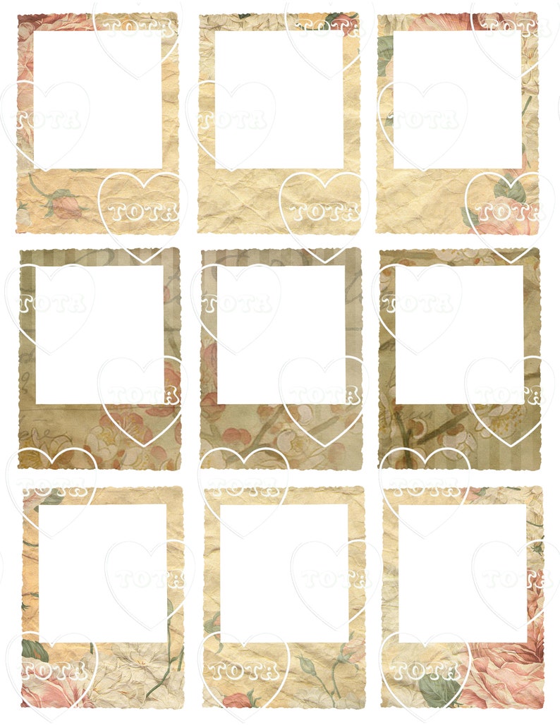 VINTAGE PHOTO SLIDERS / Printable Photo Frames / Digital - Etsy