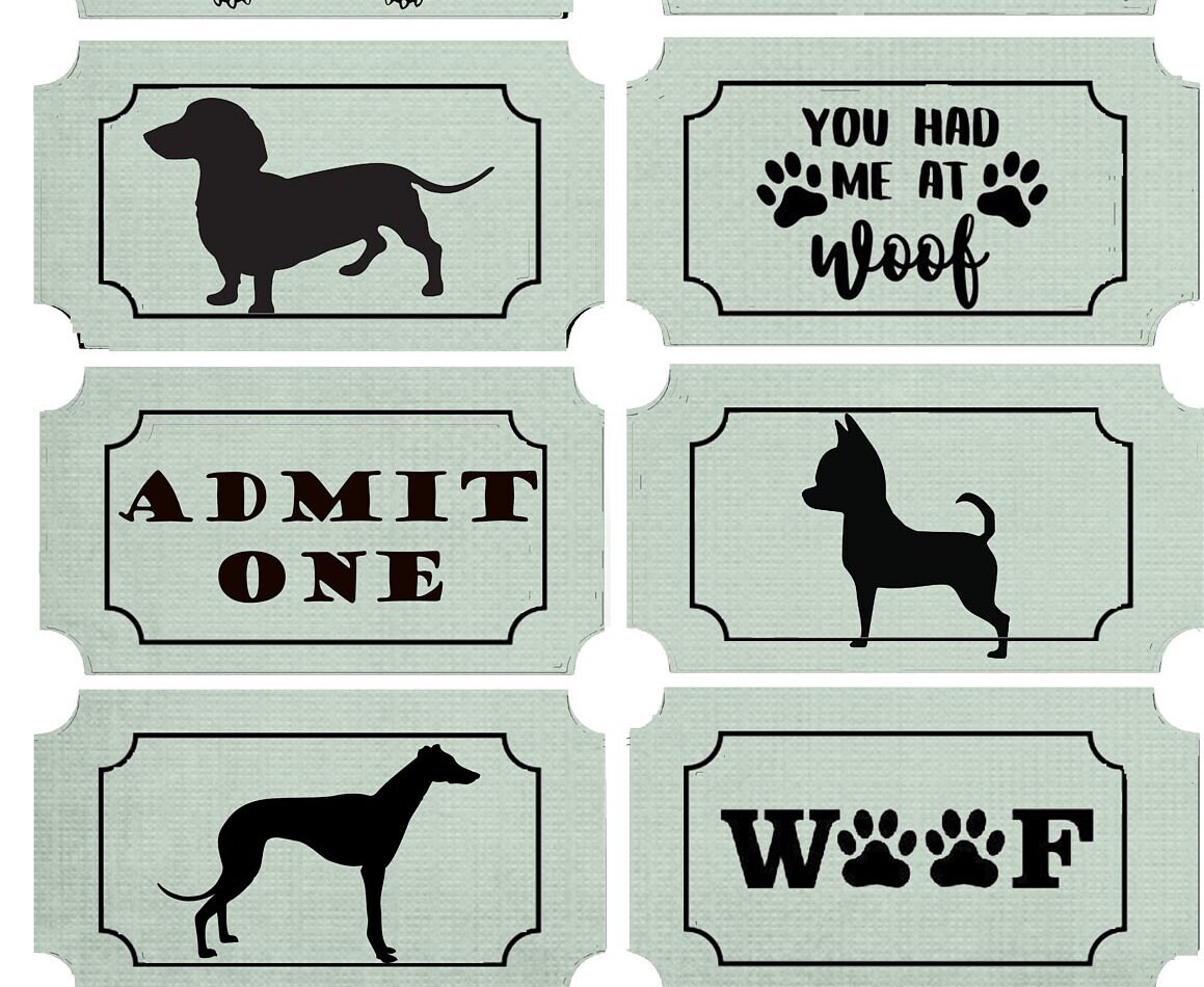 Dogs Tickets,, Vintage, Junk Journal, Shabby, Embellishment, Brown ...