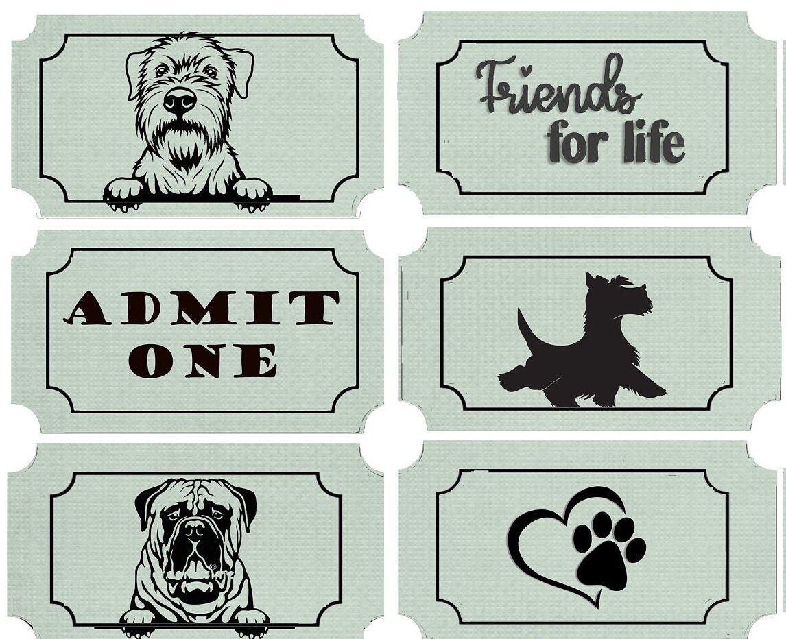 Dogs Tickets,, Vintage, Junk Journal, Shabby, Embellishment, Brown ...