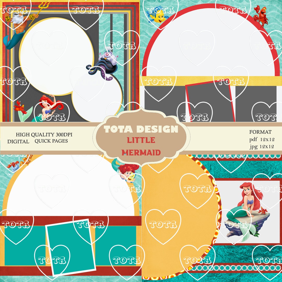 Princess Little Mermaid Digital Scrapbook Quick Page Instant - Etsy