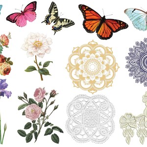 Printable Floral Mix2 Digital Stickers Collage Sheet Junk - Etsy