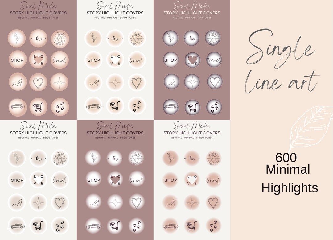 Minimal Line Art Instagram Highlight Covers, Minimalist Highlight Icons ...