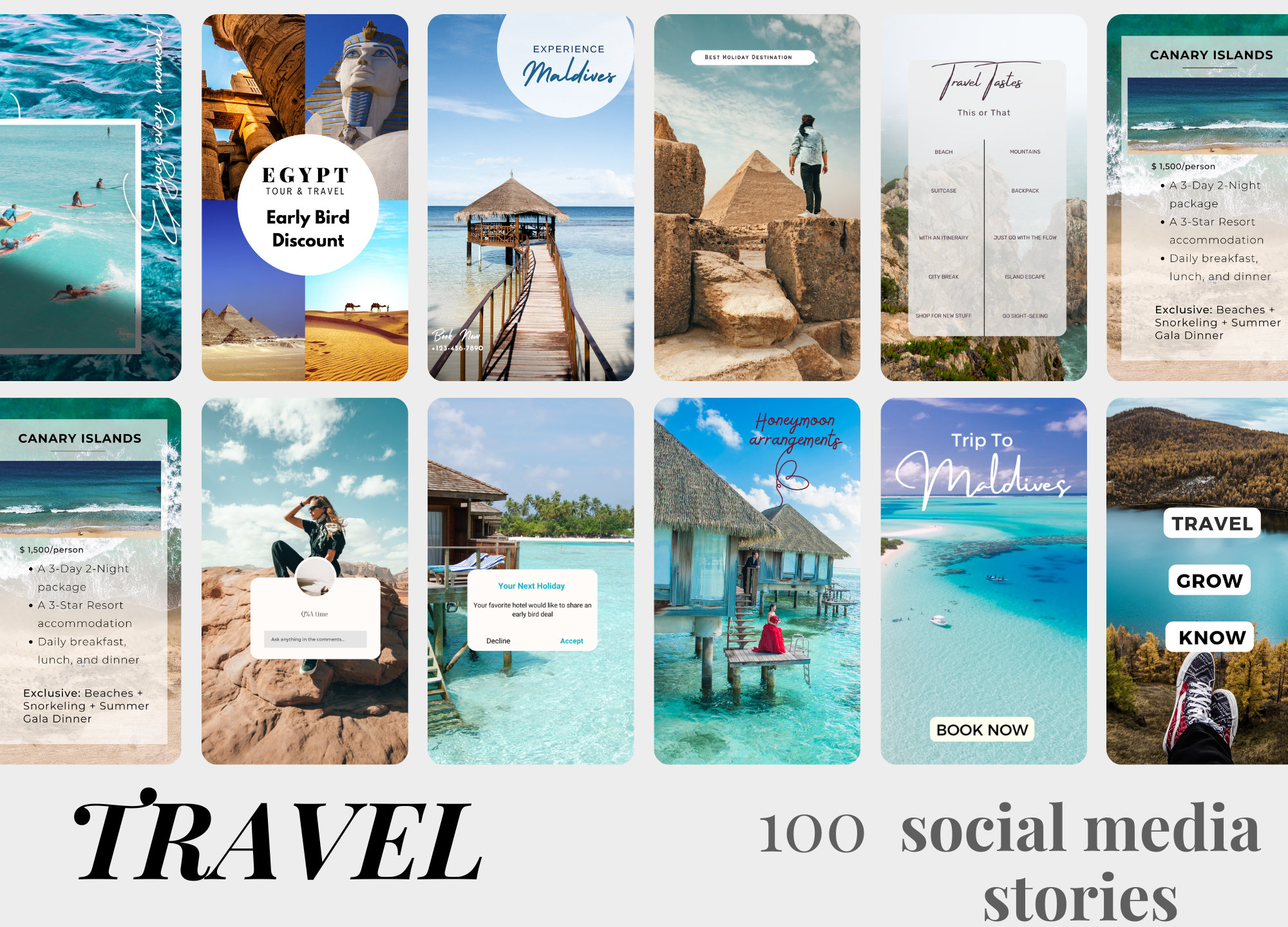 TRAVEL STORIES and POSTS for Instagram Ig Template Bundle for - Etsy UK