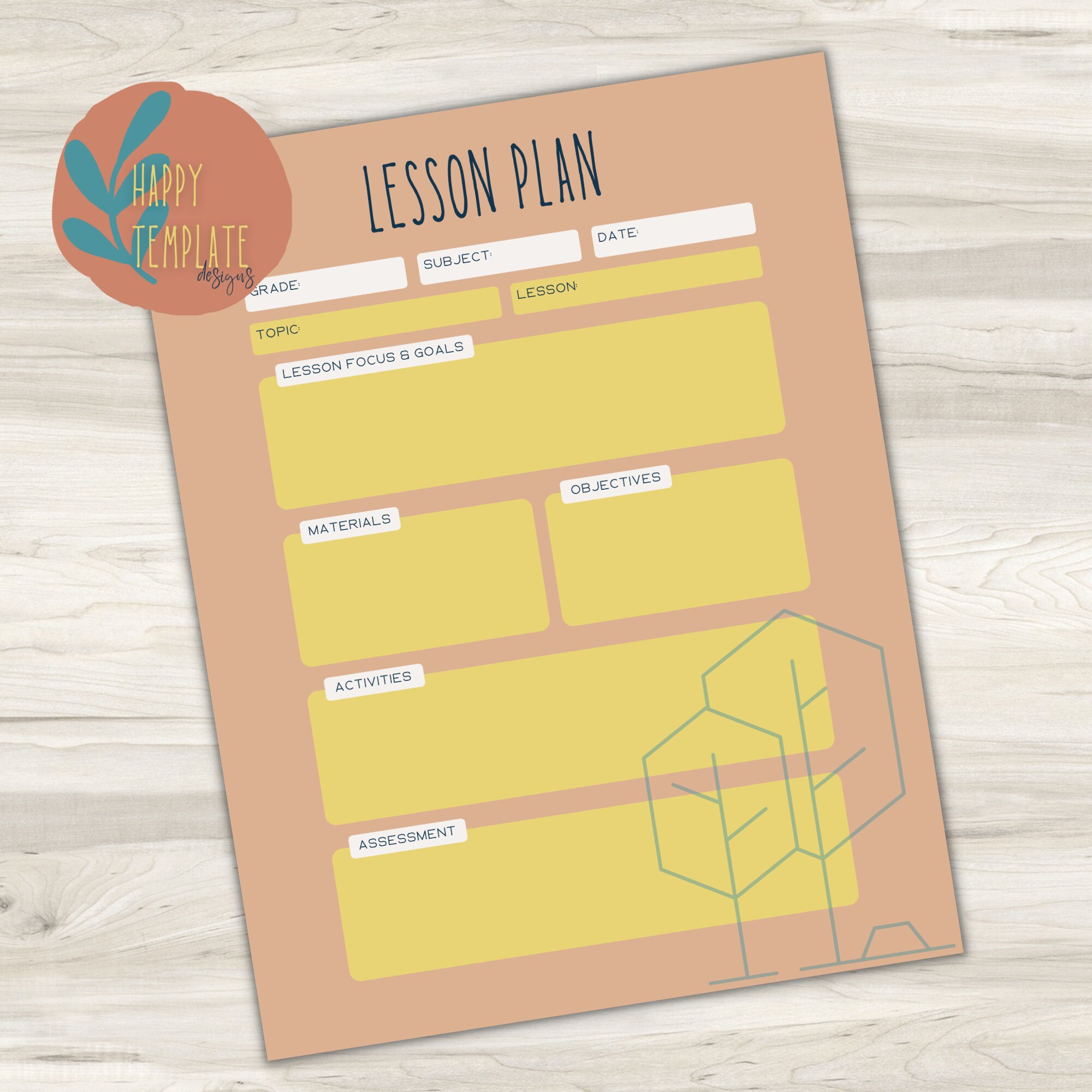 Teacher Lesson Plan Template, Printable Lesson Planner, Lesson Planning ...