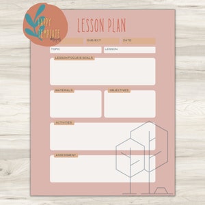 Teacher Lesson Plan Template, Printable Lesson Planner, Lesson Planning ...